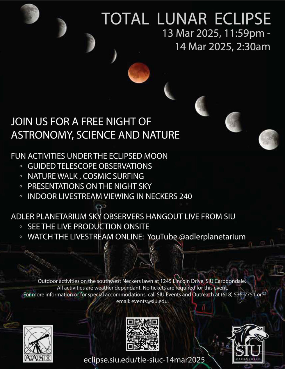 Total Lunar Eclipse at SIU Carbondale, March 13 – 14, 2025 - 2024 Solar Eclipse
